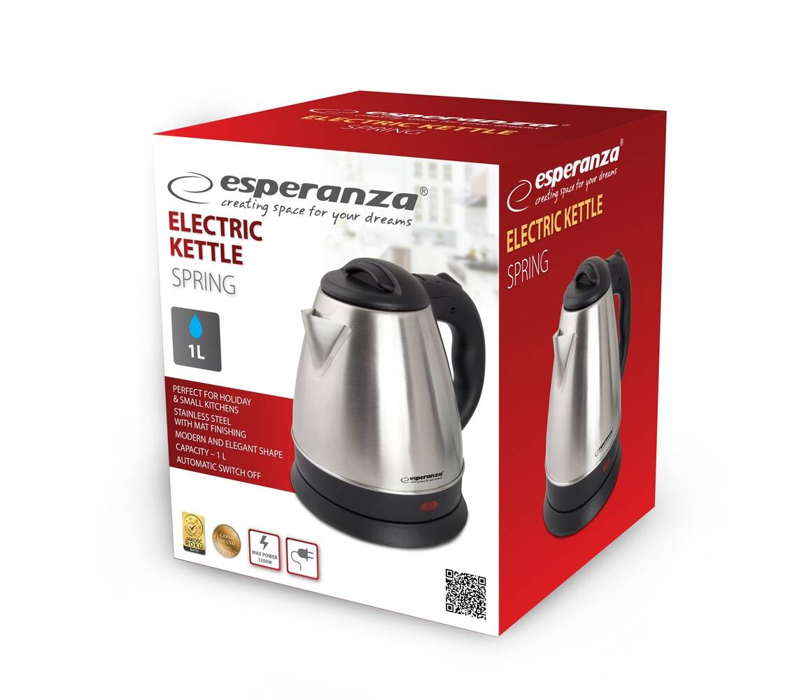 CZAJNIK ELEKTRYCZNY SPRING 1L ESPERANZA INOX | SPRZĘT AGD \ CZAJNIKI ...