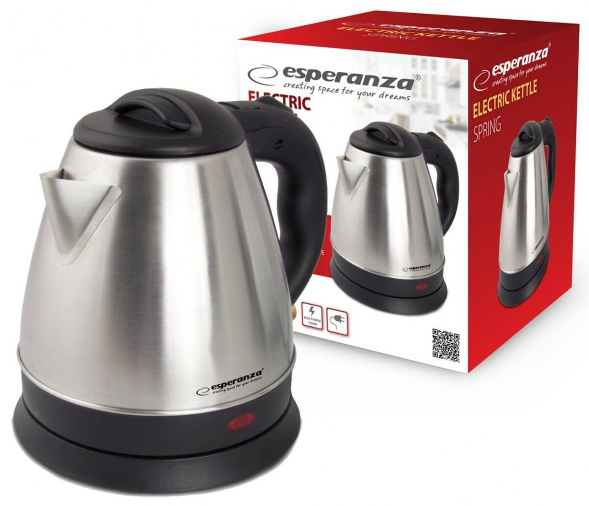 CZAJNIK ELEKTRYCZNY SPRING 1L ESPERANZA INOX | SPRZĘT AGD \ CZAJNIKI ...