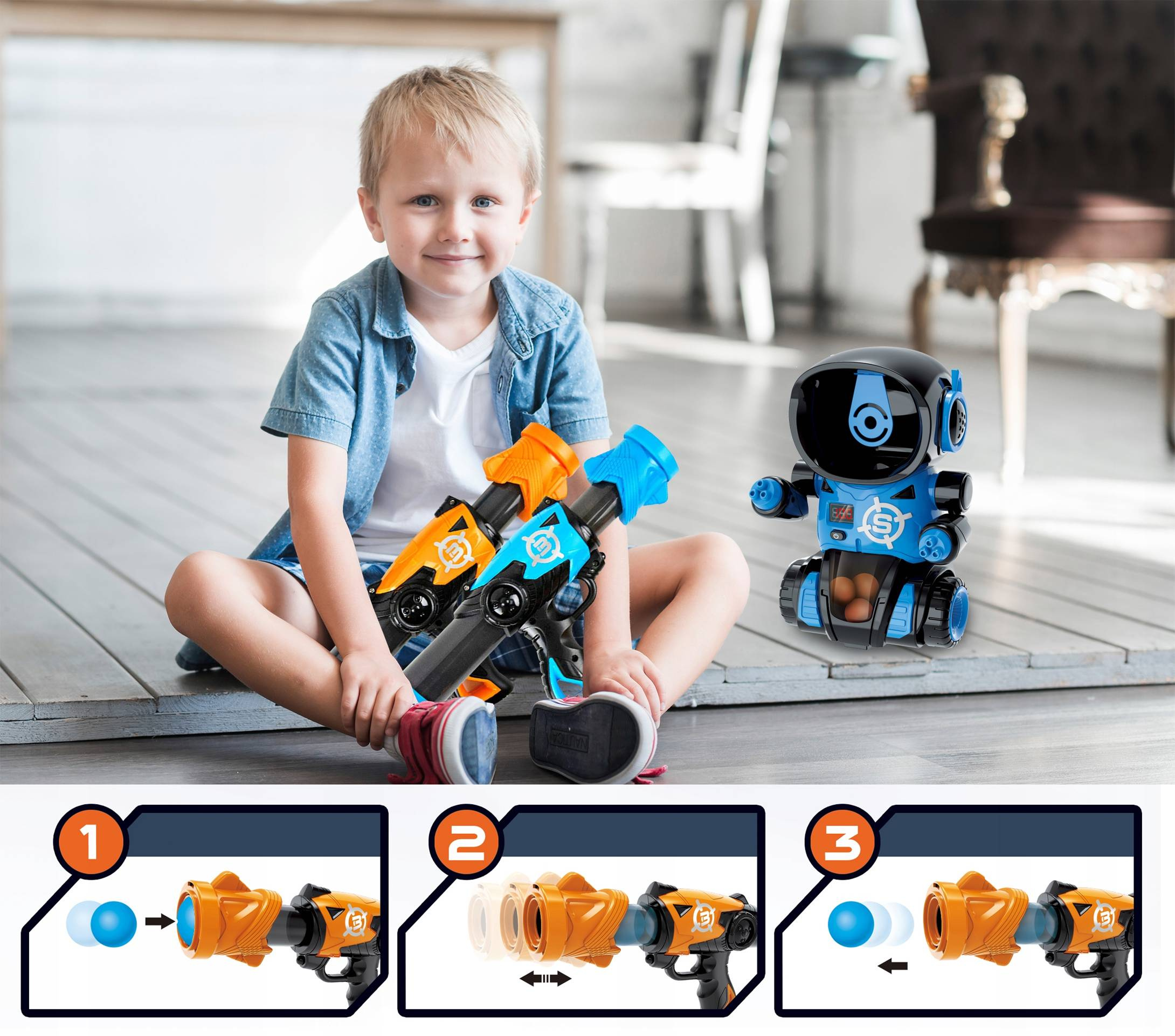 Gra strzelanie do celu robot + pistolet | DLA DZIECI \ ZABAWKI | PRO ...