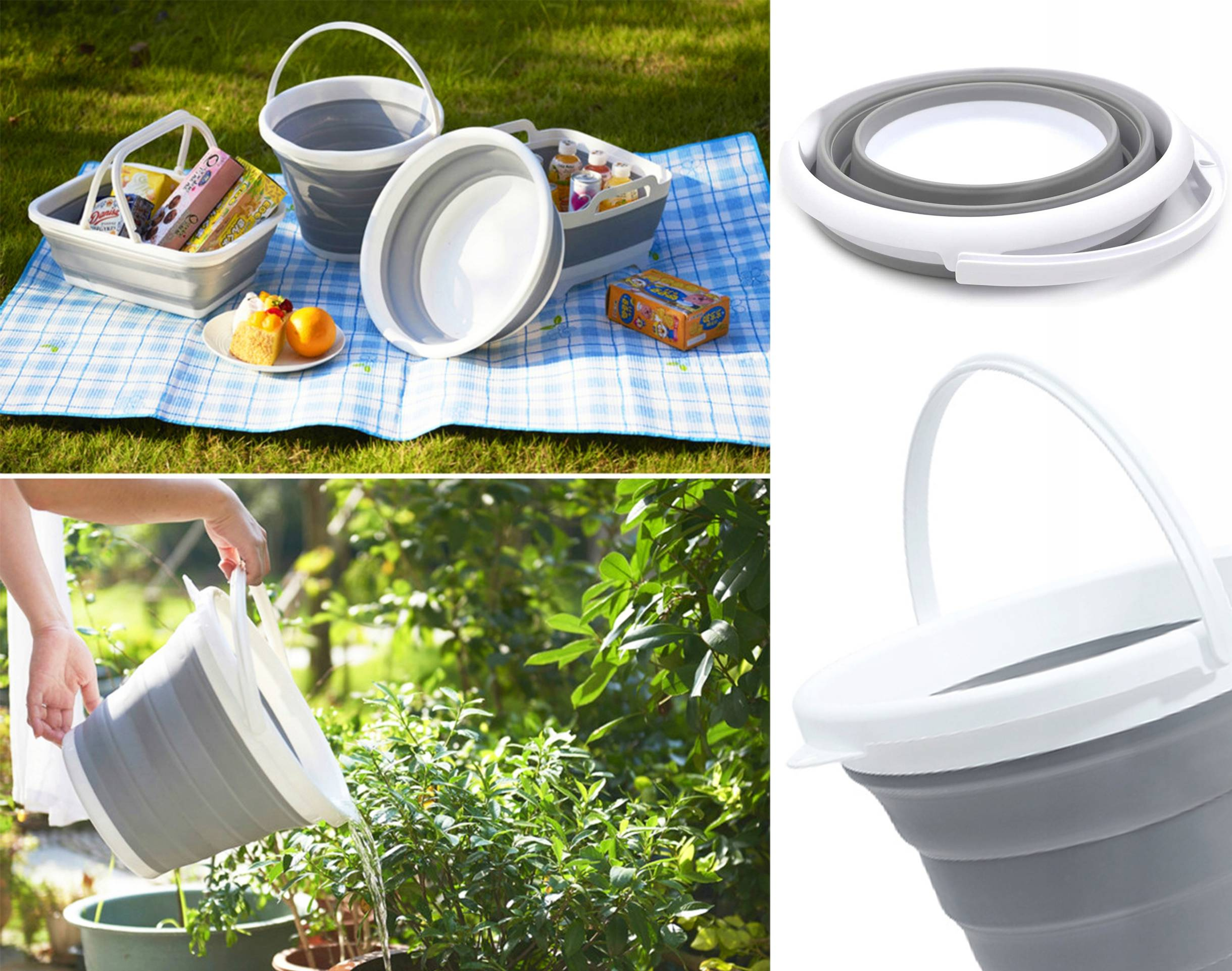 WIADRO SILIKONOWE WIADERKO SKŁADANE 10L UNIWERSALNE | DOM I OGRÓD ...